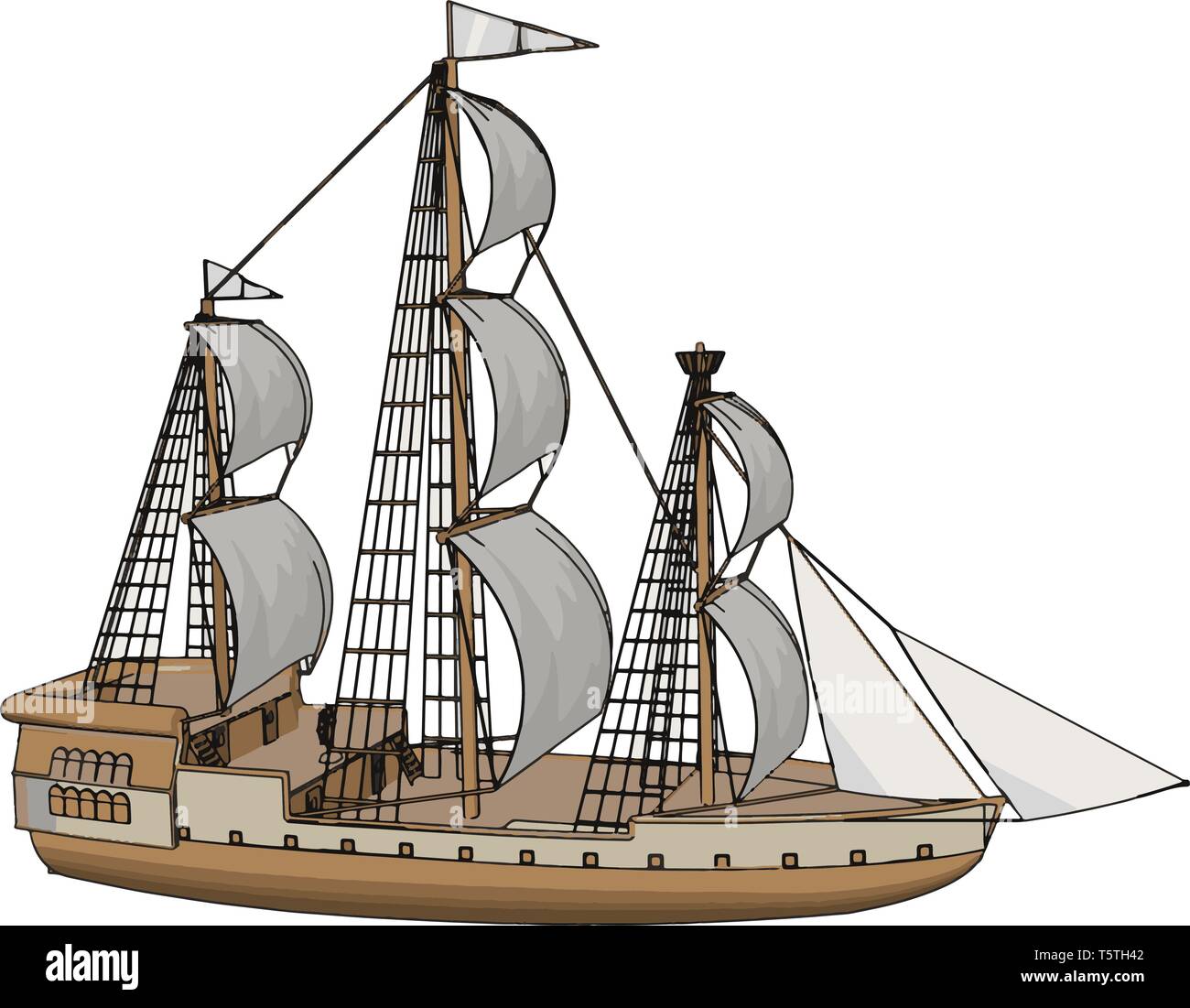 Tall ship sail Stock Vector Images - Alamy