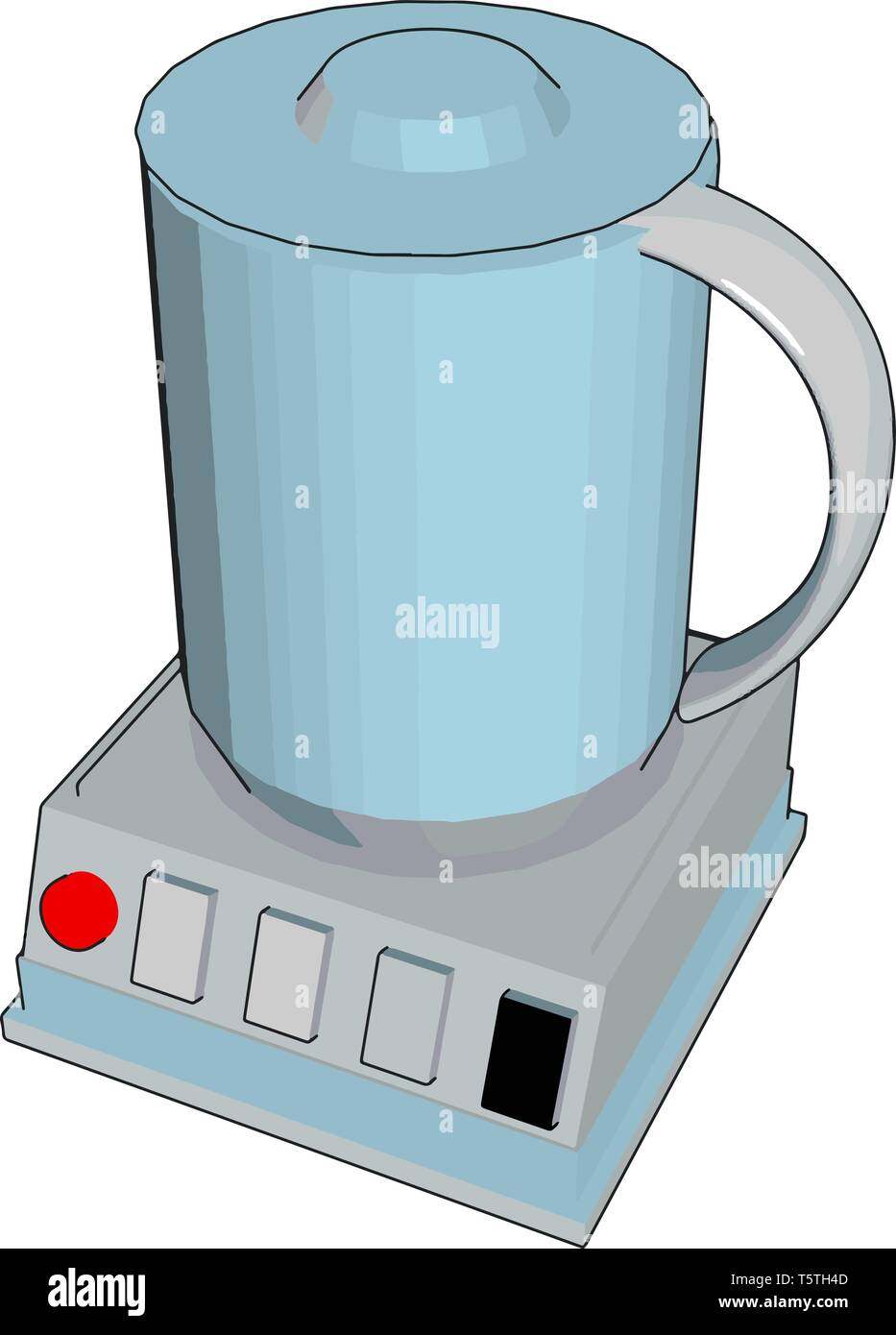 Simple cartoon of a blue blender vector illustration on white ...