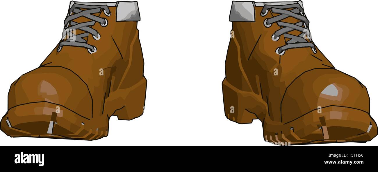 Brown military boots vector illustration on white background Stock ...