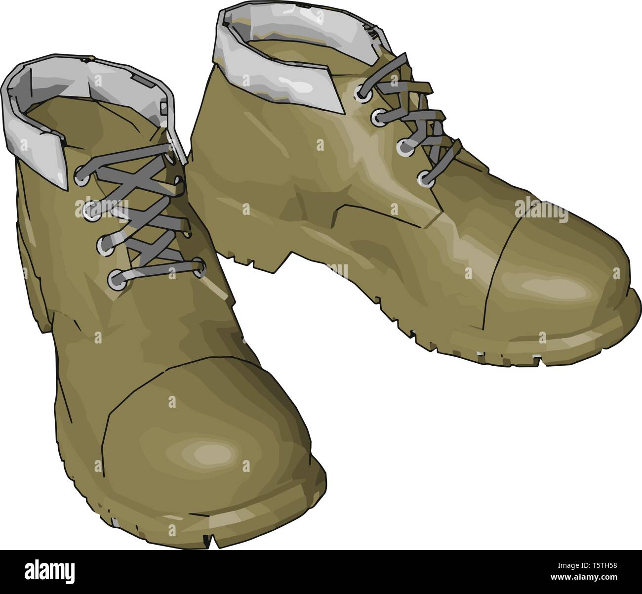 Beige military boots vector illustration on white background Stock ...