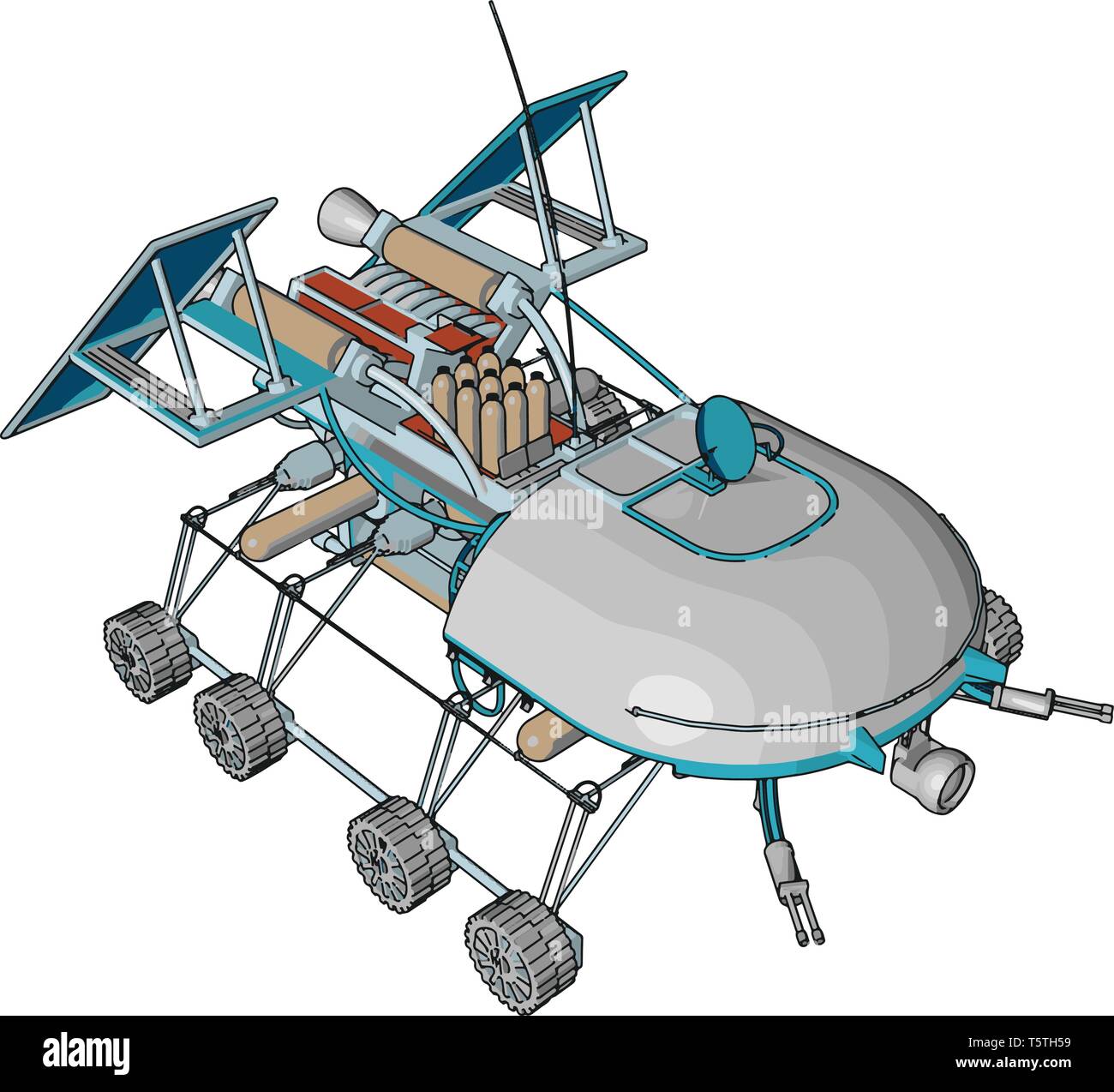 Fantasy space explorer vector illustration on white background Stock ...