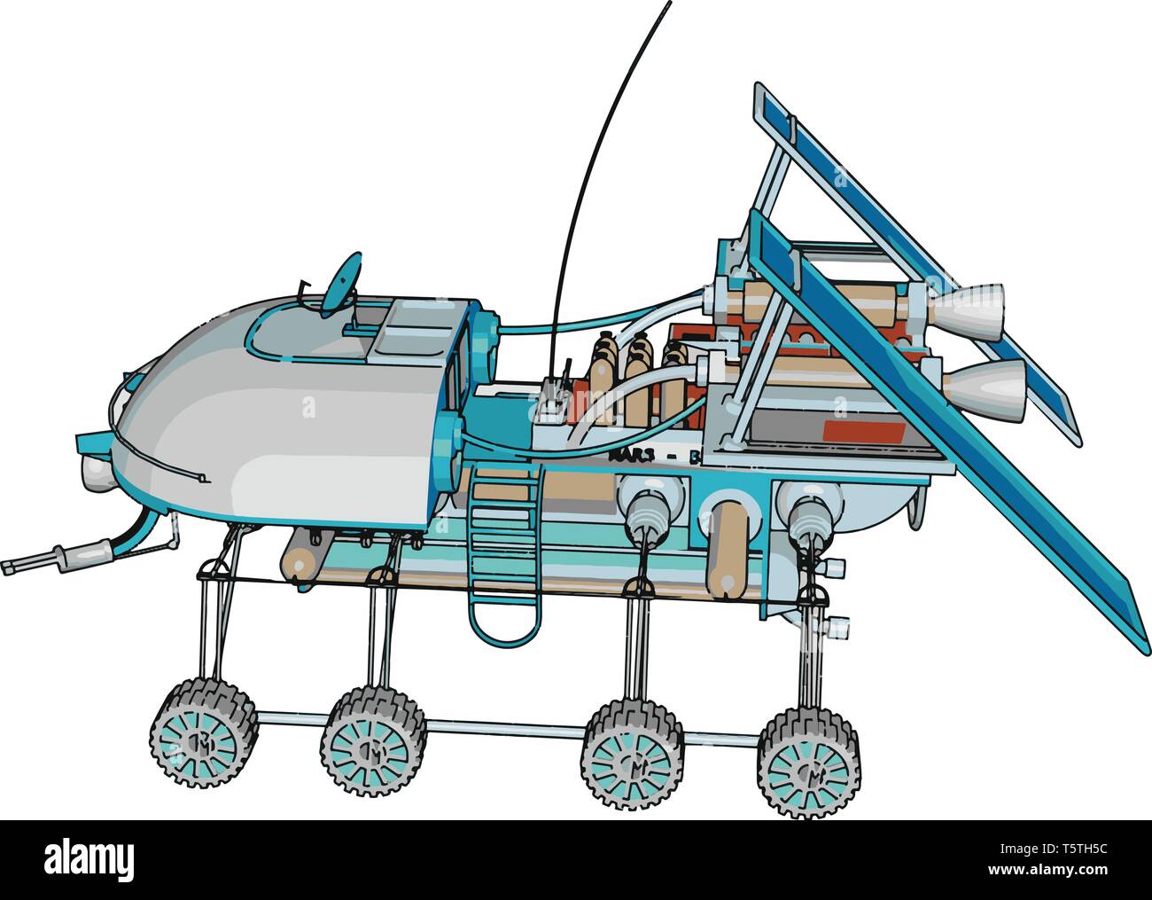 Colorful fantasy planet explorer vector illustration on white ...