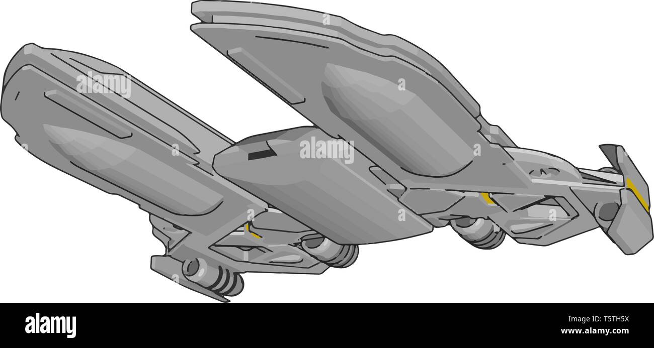 Galaxy spaceship vector illustration on white background Stock Vector ...