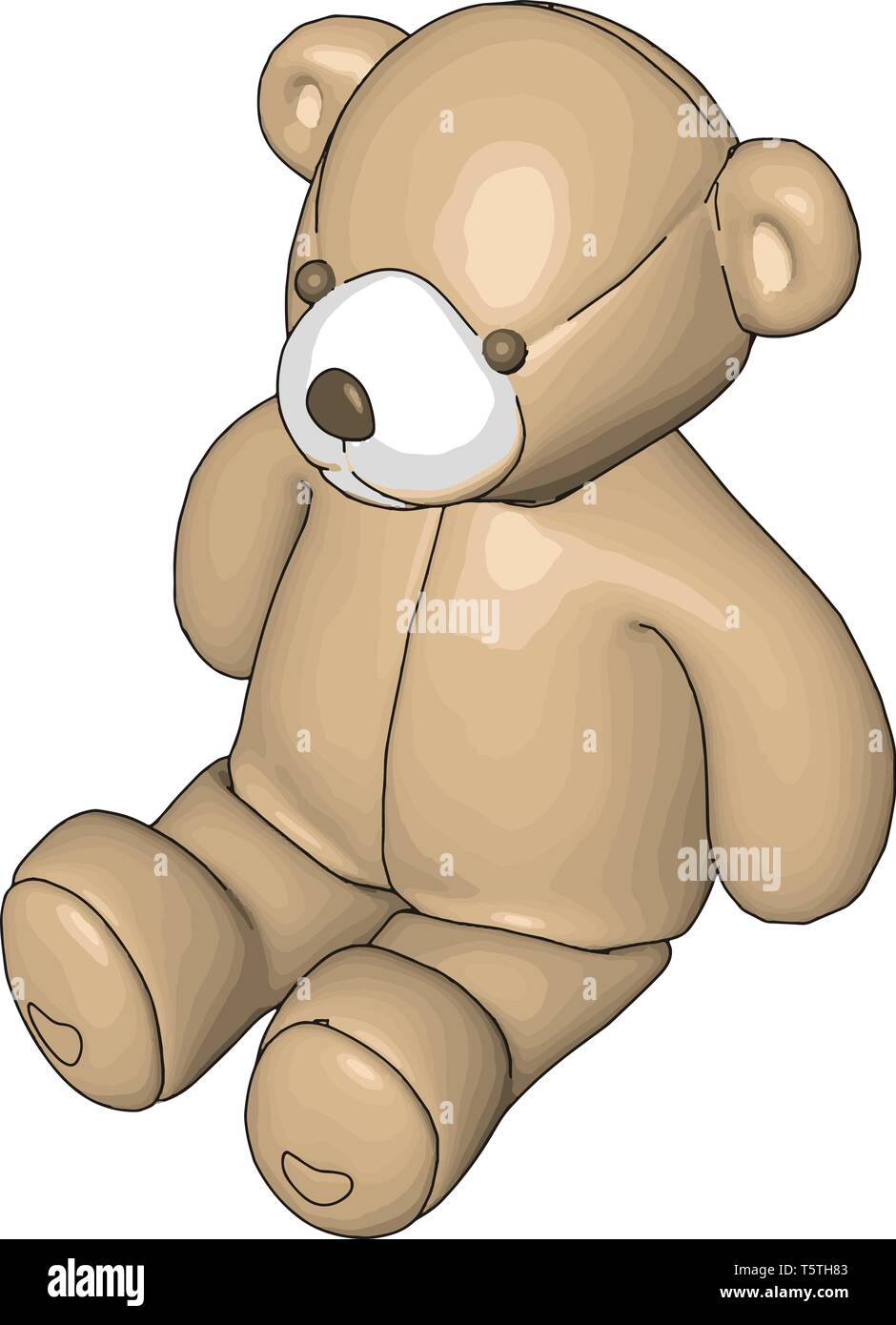 Beige teddy bear vector illustration on white background Stock Vector ...