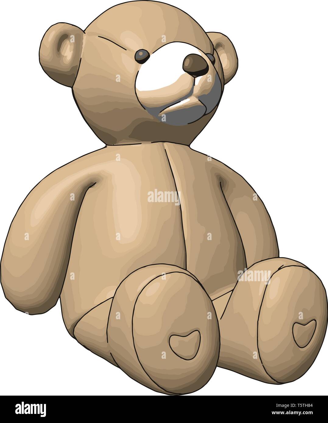 Beige teddy bear vector illustration on white background Stock Vector ...