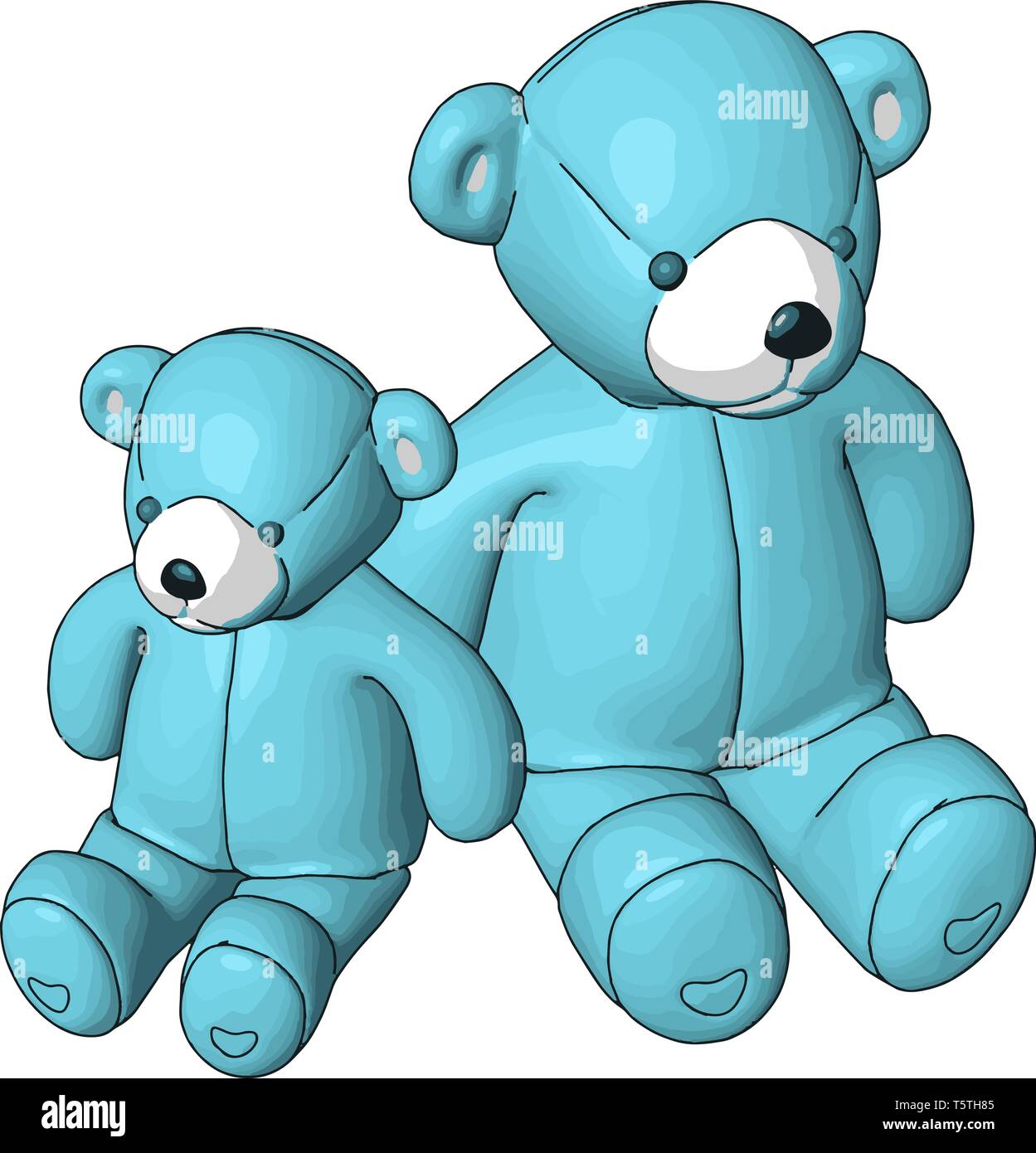 Blue teddy bears vector illustration on white background Stock Vector ...