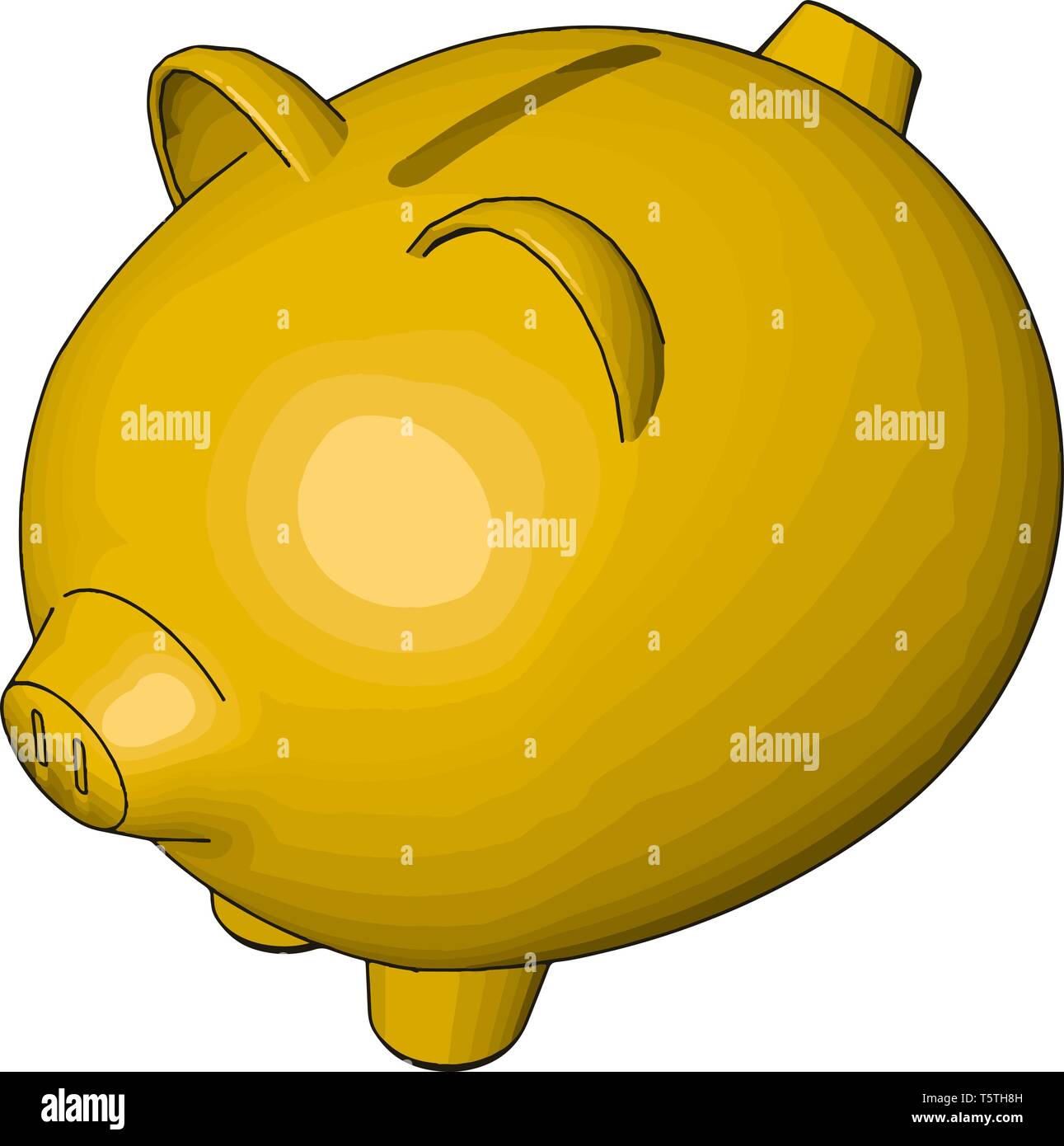 Yellow piggy bank vector illustration on white background Stock Vector ...