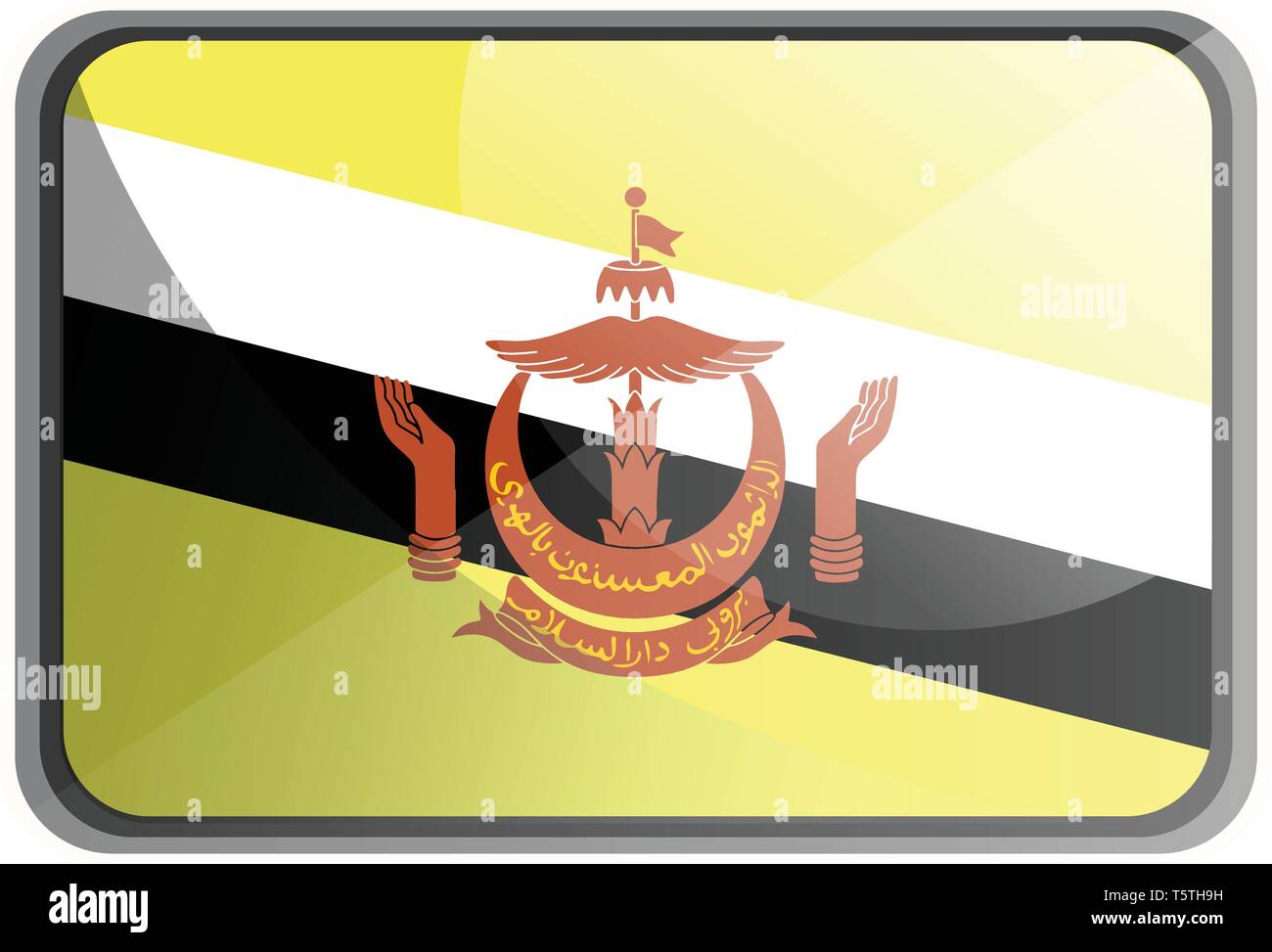 Vector illustration of Brunei flag on white background Stock Vector ...