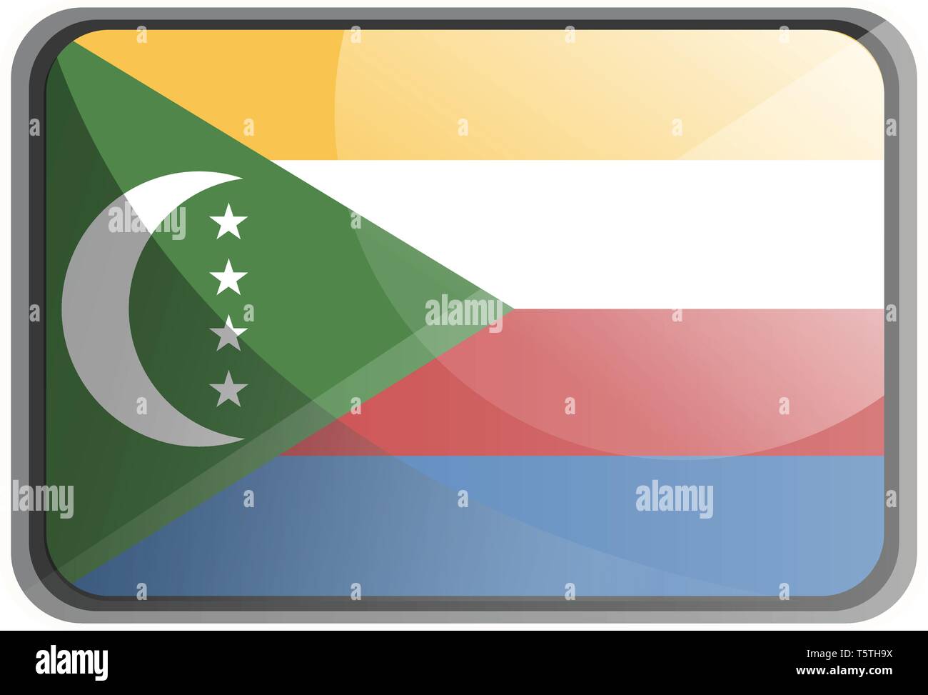 Vector illustration of Comoros flag on white background Stock Vector ...