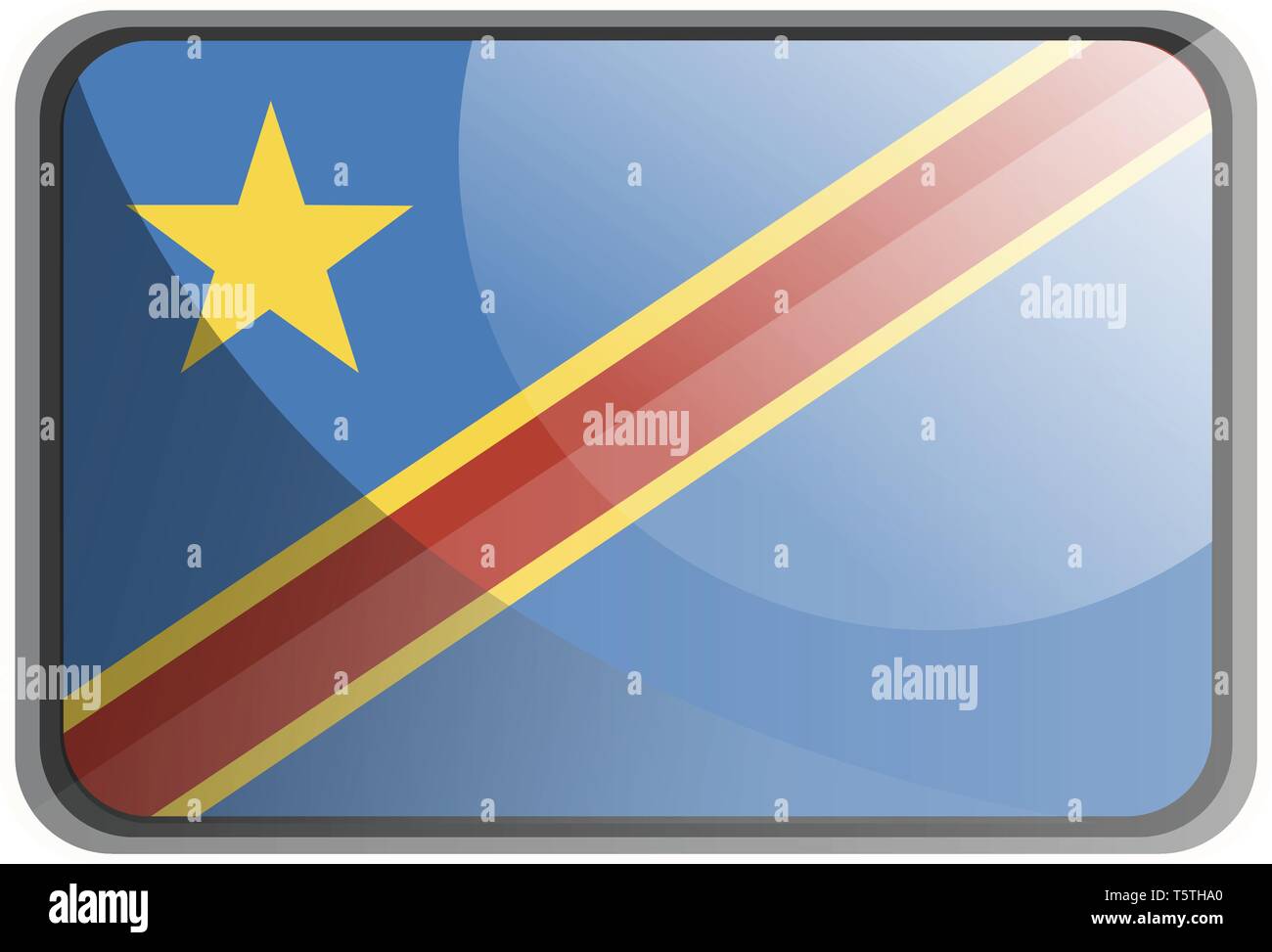 Vector Illustration Of Democratic Republic Of Congo Flag On White