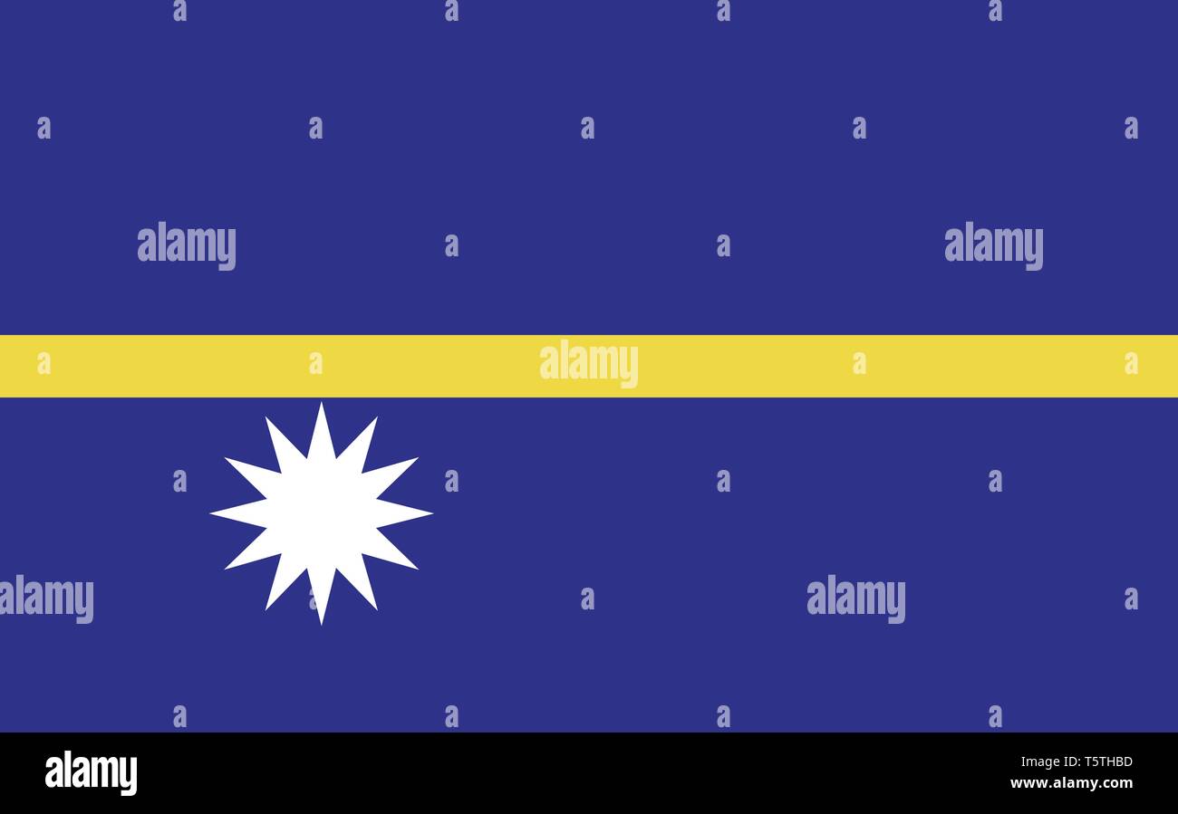 Vector illustration of Nauru flag on white background Stock Vector ...