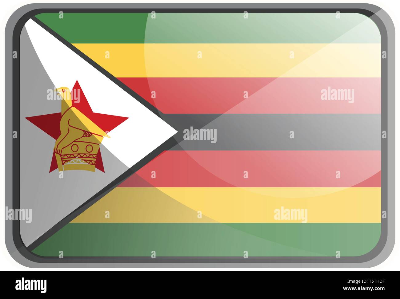Vector Illustration Of Zimbabwe Flag On White Background Stock Vector