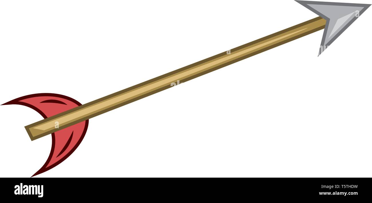 A thin straight pointed weapon vector color drawing or illustration ...