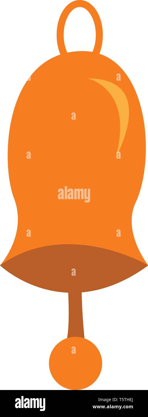 An illustration of an orange colored bell with a clapper vector color ...