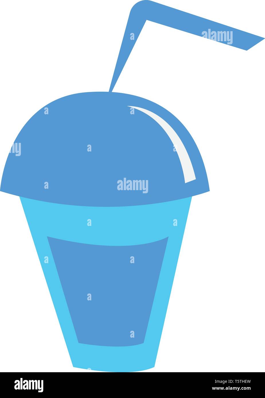 A blue colored sipper with a straw vector color drawing or illustration ...