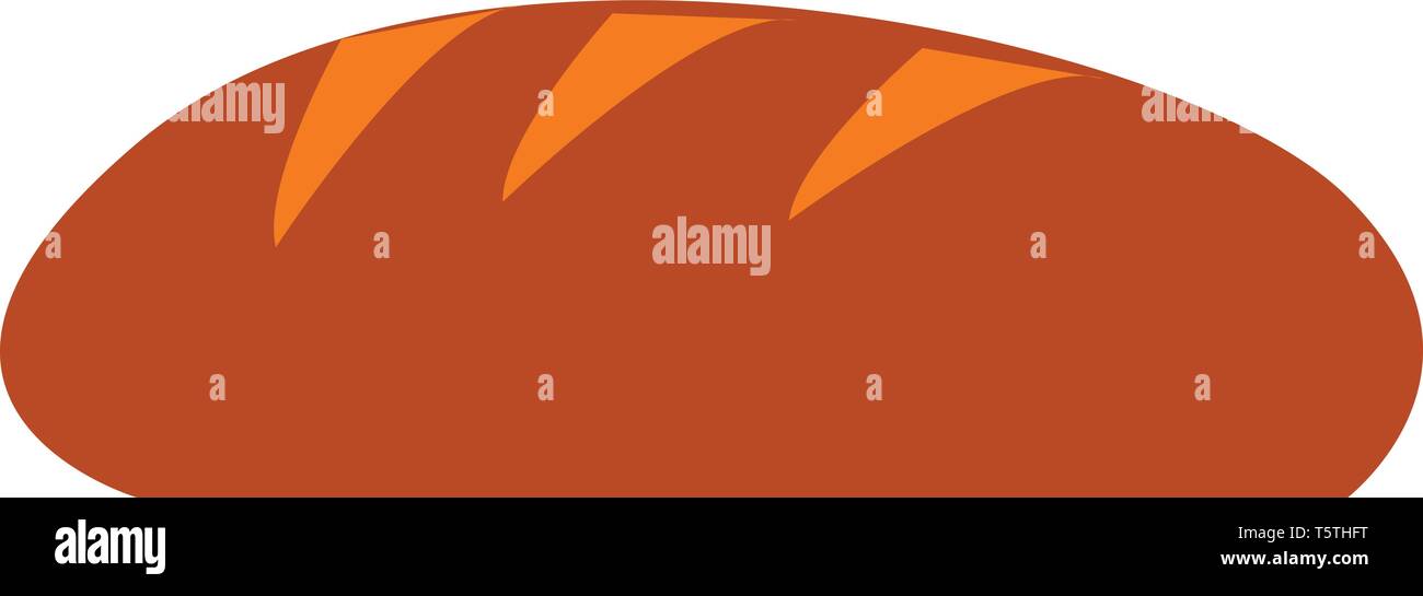 A loaf of brown bread vector color drawing or illustration Stock Vector ...