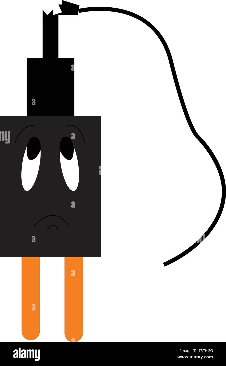 A charger which is broken from a point vector color drawing or ...