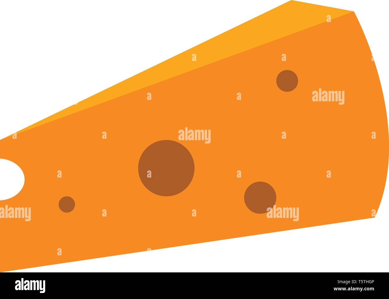 A slice of cheese cube vector color drawing or illustration Stock ...