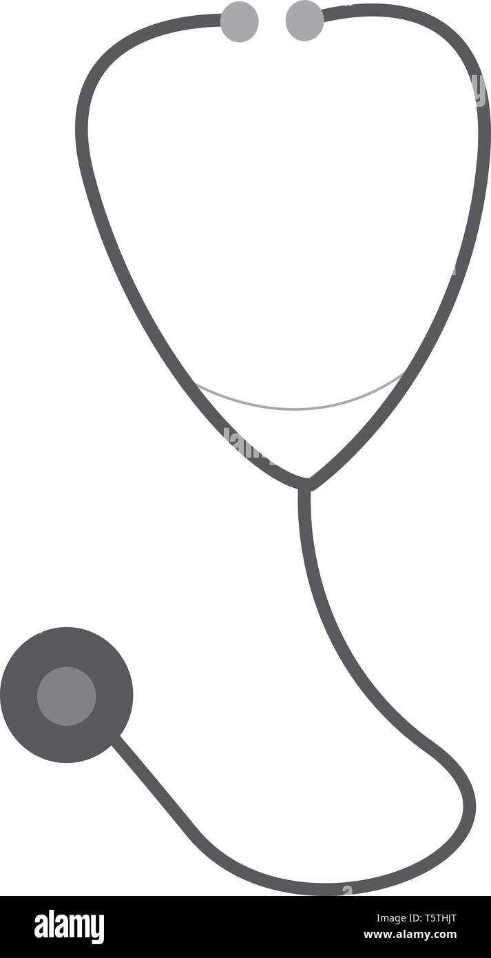 A grey stethoscope vector color drawing or illustration Stock Vector ...