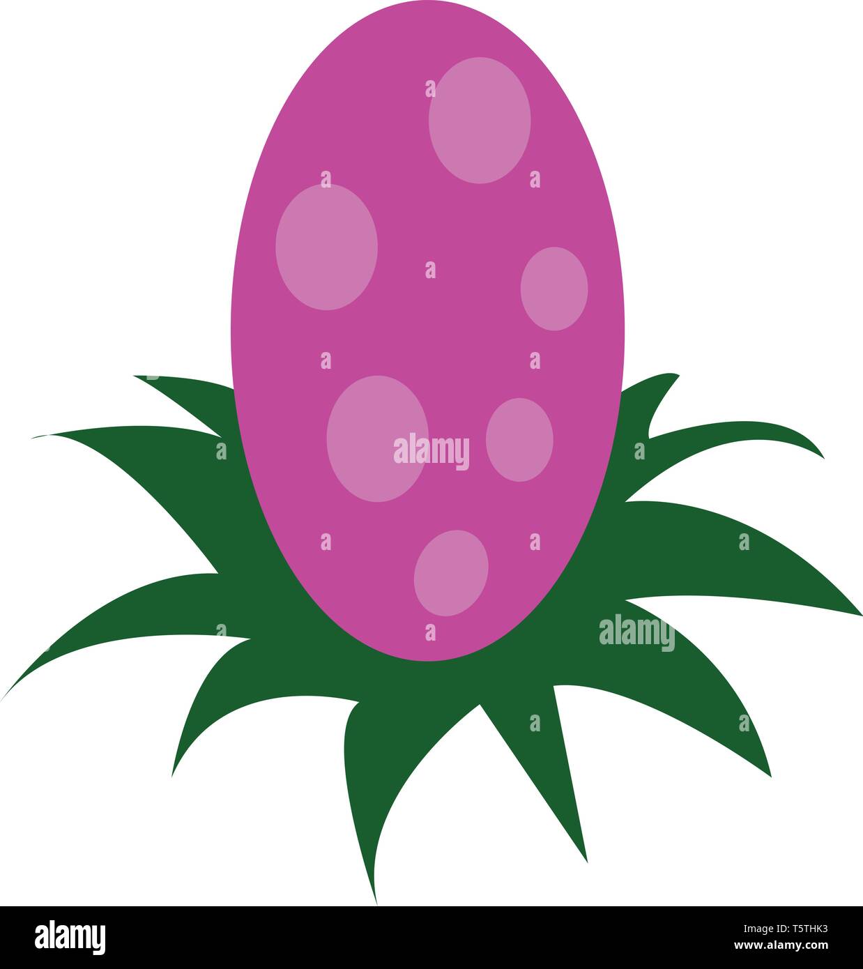 A big pink egg layer on the grass vector color drawing or illustration ...