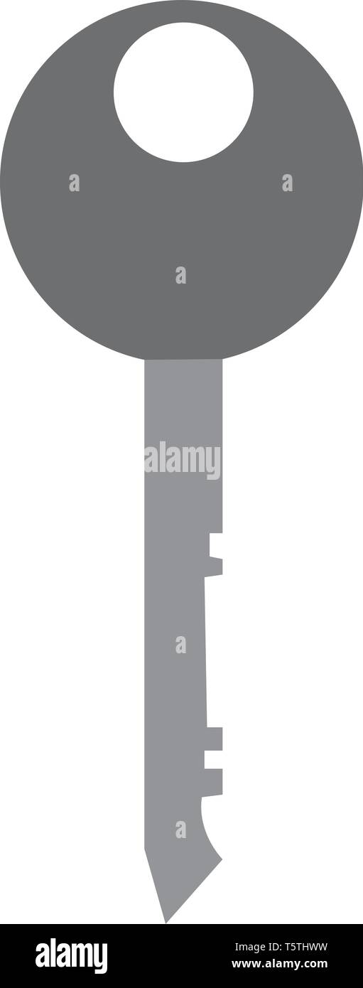 A grey key with round end vector color drawing or illustration Stock ...