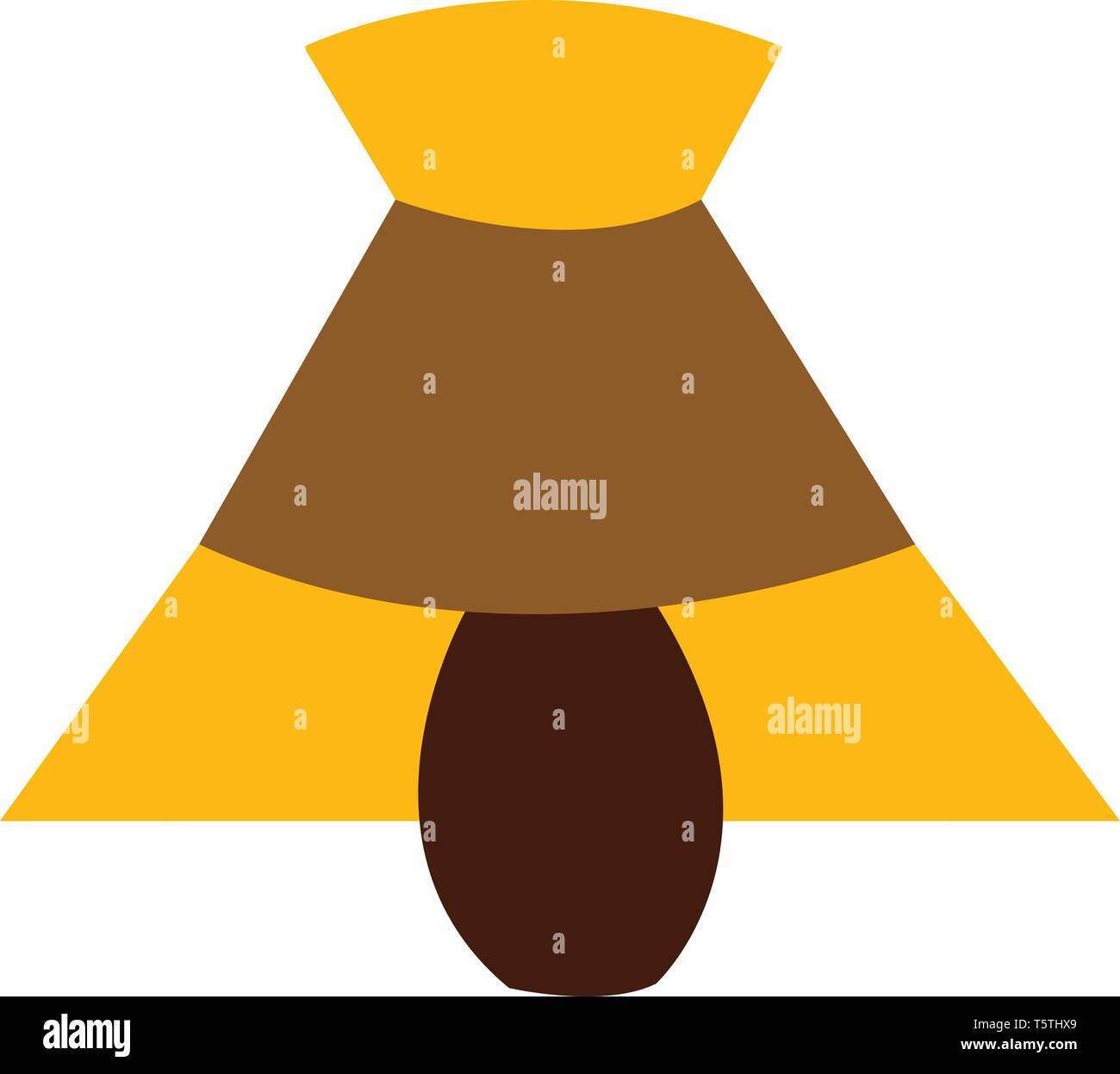 A yellow and brown colored decorated lamp vector color drawing or ...
