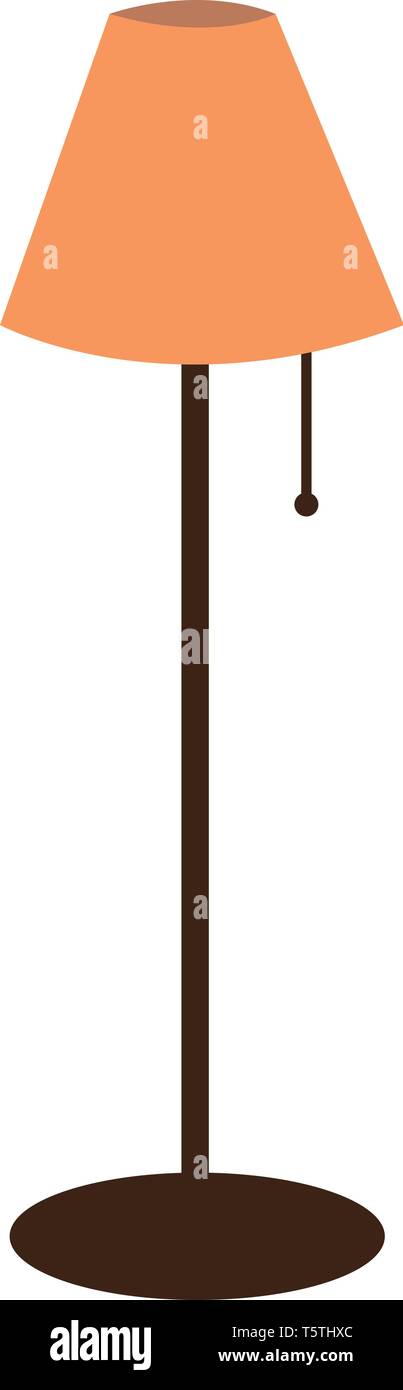 A standing lamp with a thread to on or off the bulb vector color ...