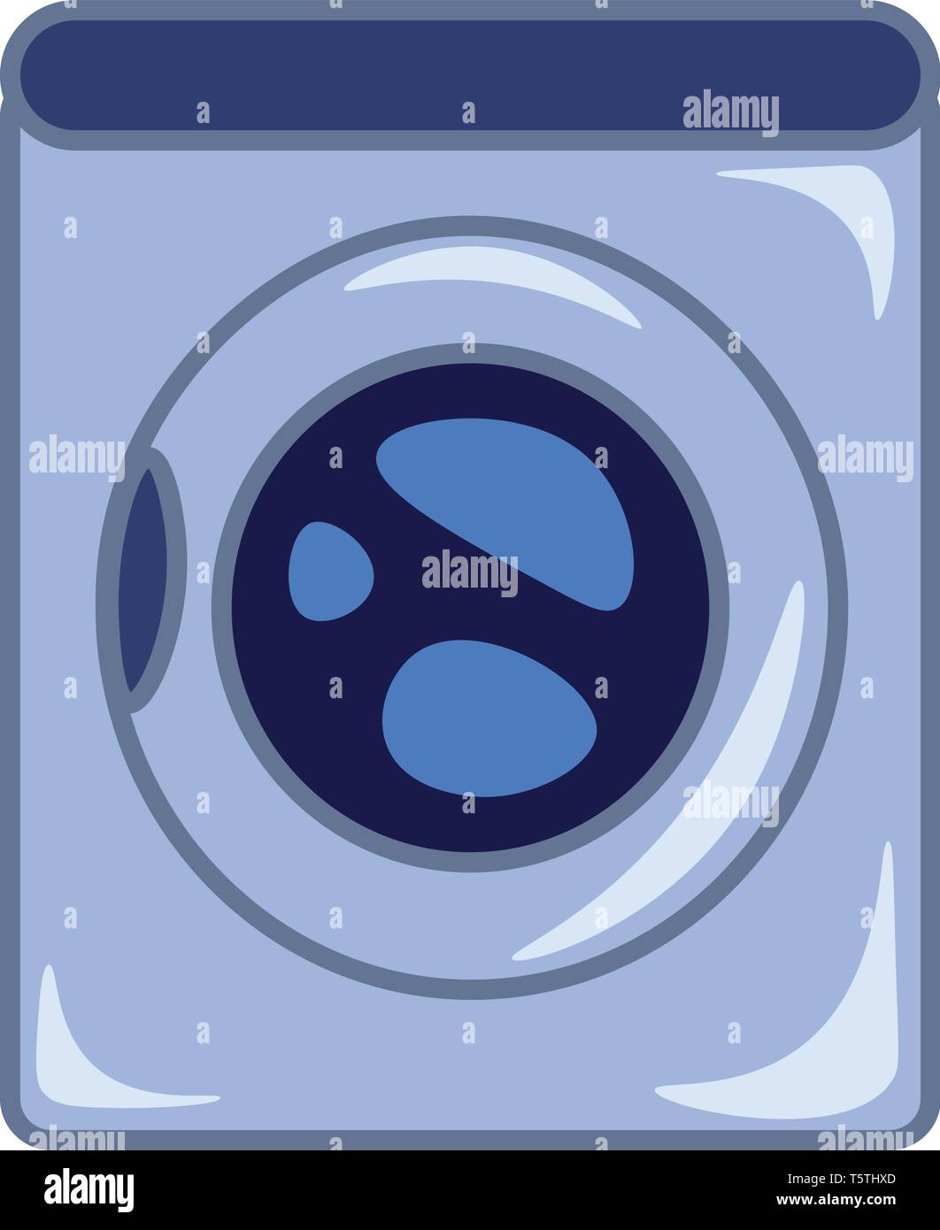 An image of a front load washing machine vector color drawing or ...