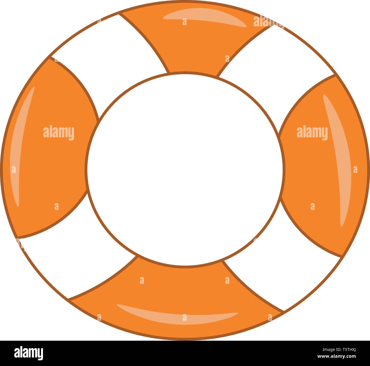 An orange and white lifebuoy vector color drawing or illustration Stock ...