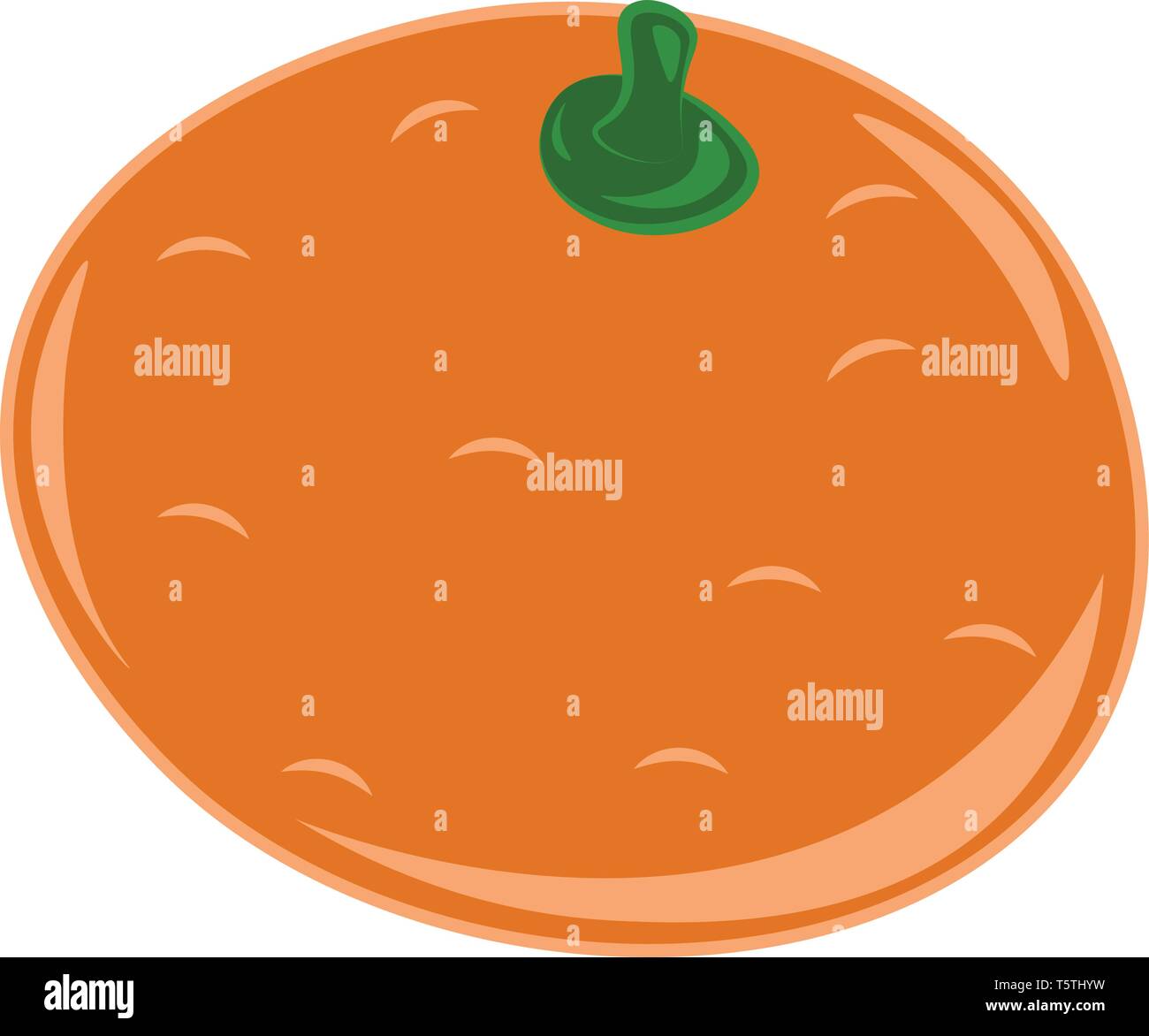 An orange colored mandarin fruit vector color drawing or illustration ...