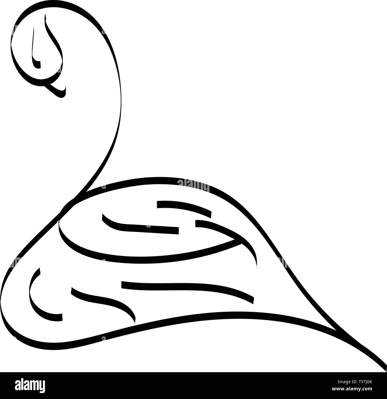 Minimalistic drawing of swan vector color drawing illustration Stock ...