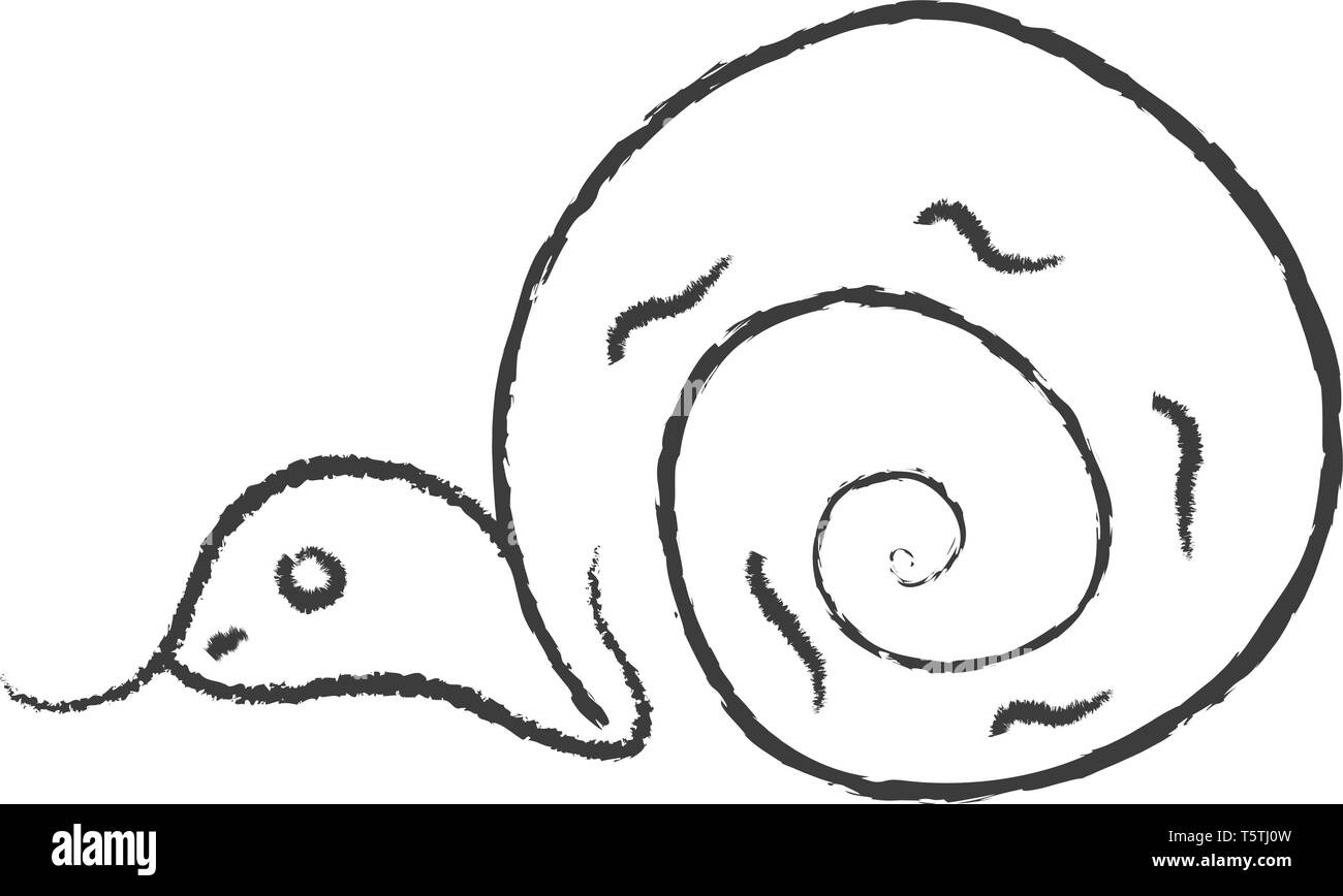 A minimalistic drawing of a snake with his tongue out vector color ...