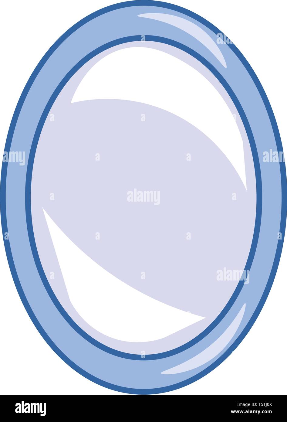 A blue oval mirror vector color drawing or illustration Stock Vector ...