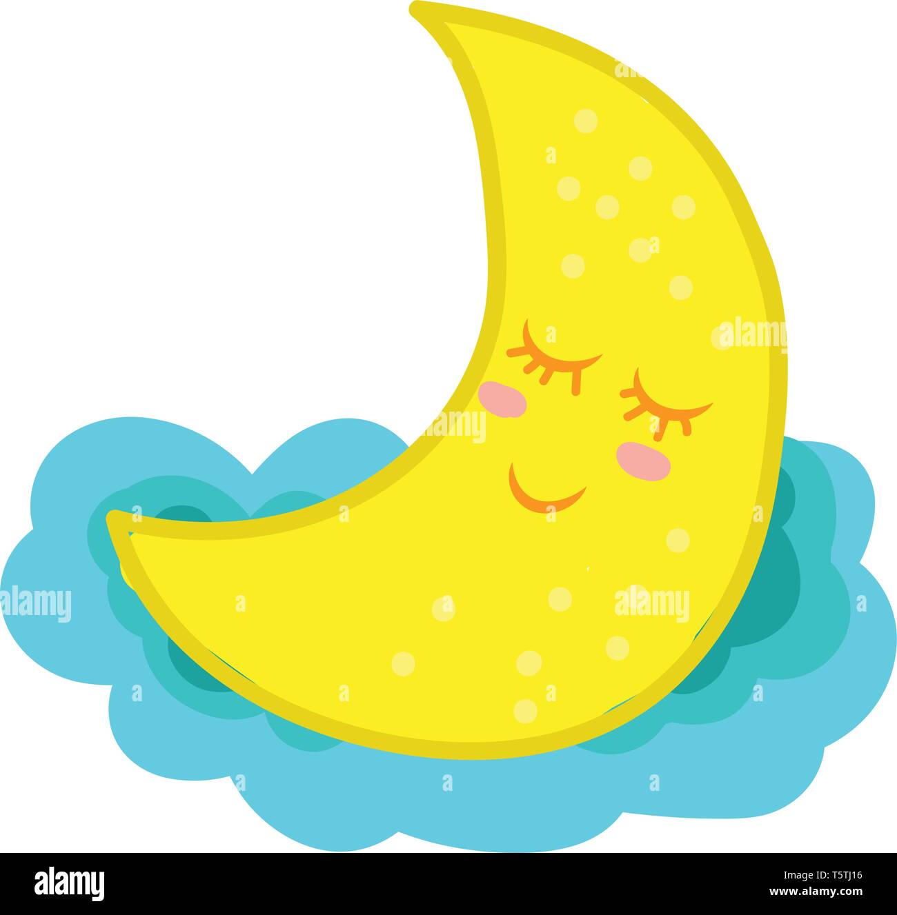 Sleeping cloud and moon drawing hi-res stock photography and images - Alamy
