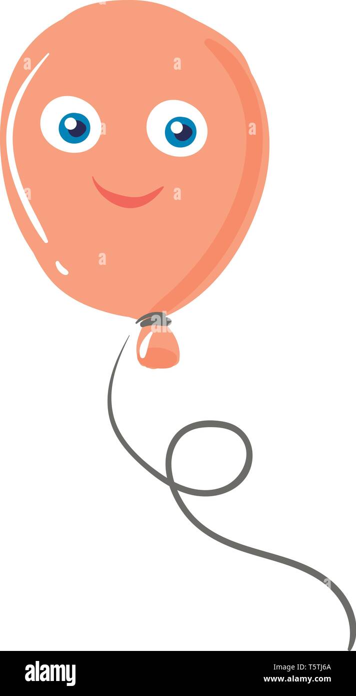 A pink floating balloon vector or color illustration Stock Vector Image ...