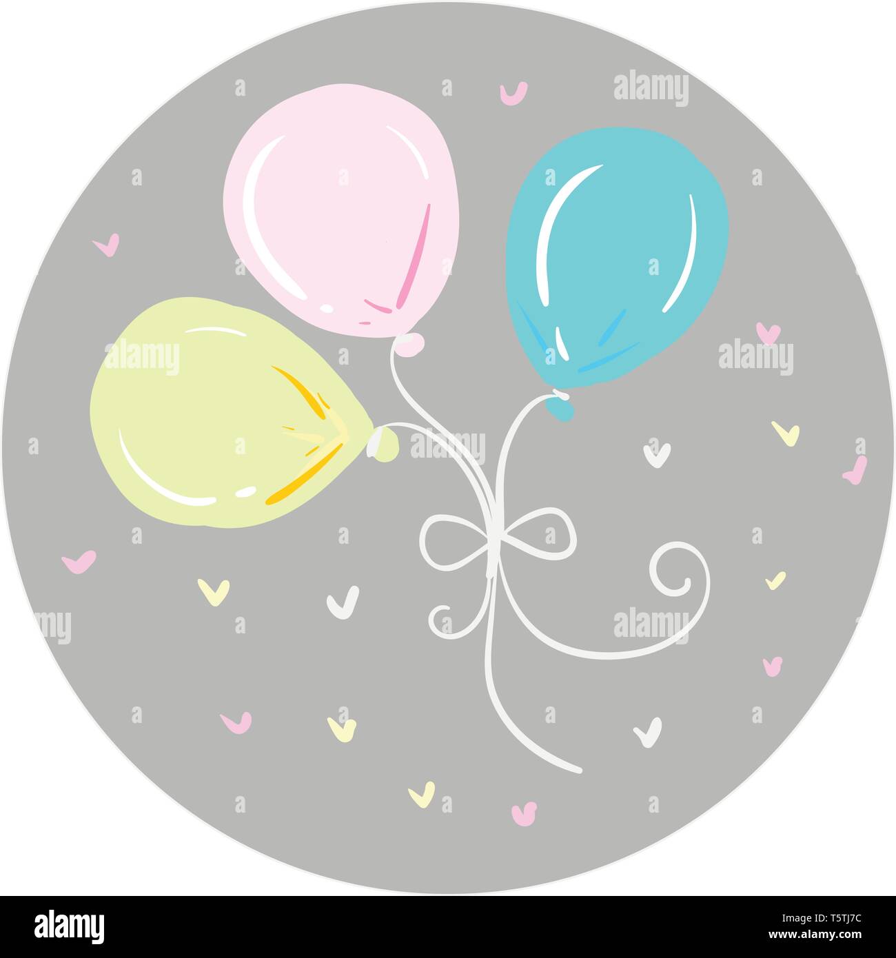 Three helium balloons Stock Vector Images - Alamy
