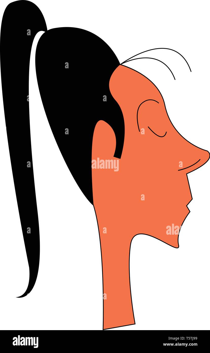Girl with long ponytail Stock Vector Images - Alamy
