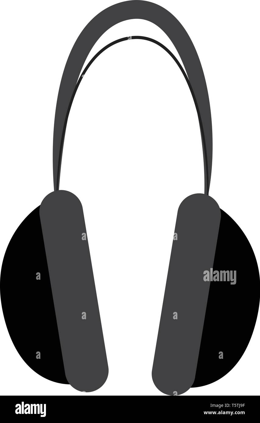 A black wireless headphone vector or color illustration Stock Vector ...