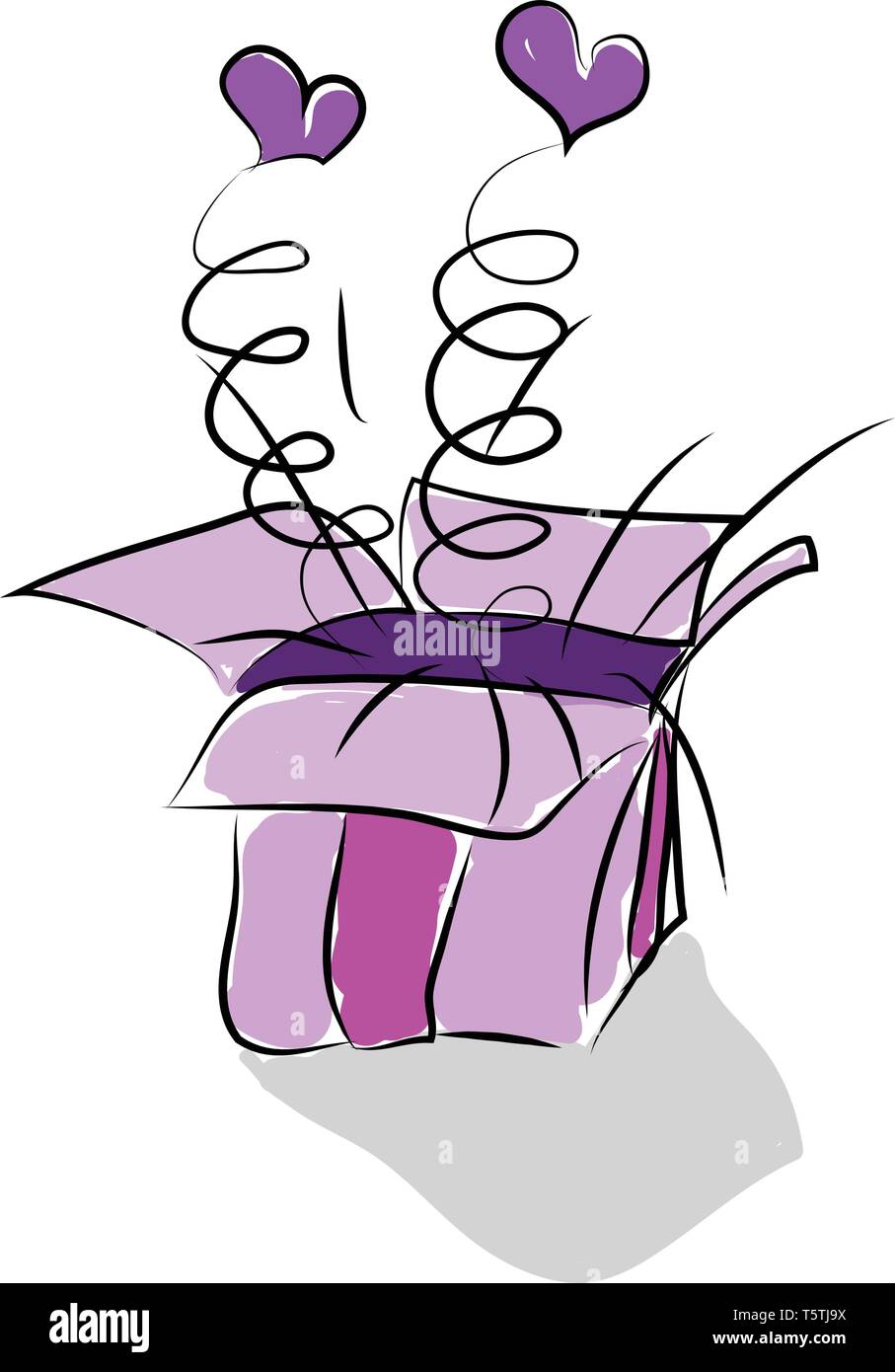 A pop-up heart box vector or color illustration Stock Vector Image ...