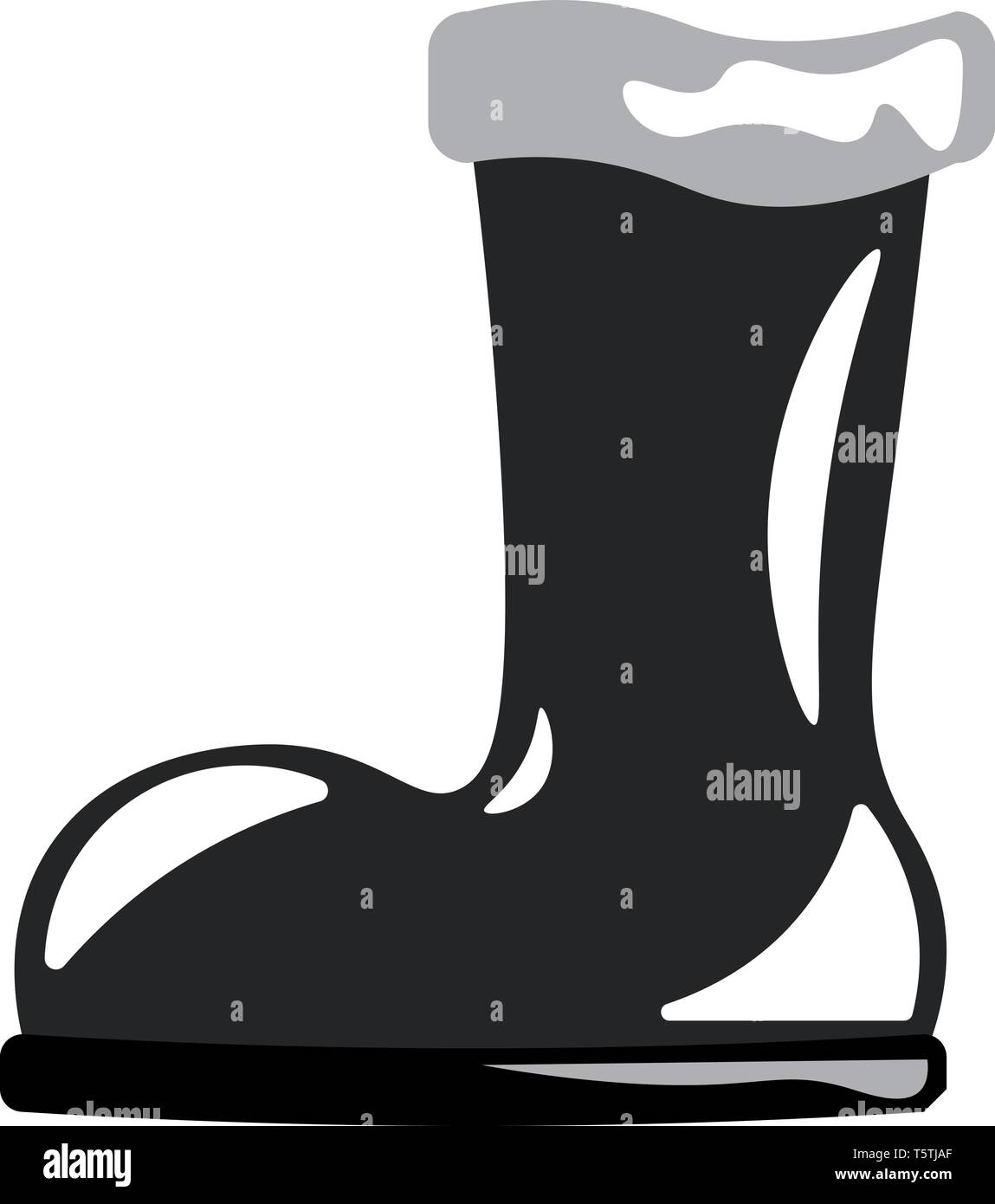 A black winter boot vector or color illustration Stock Vector Image ...
