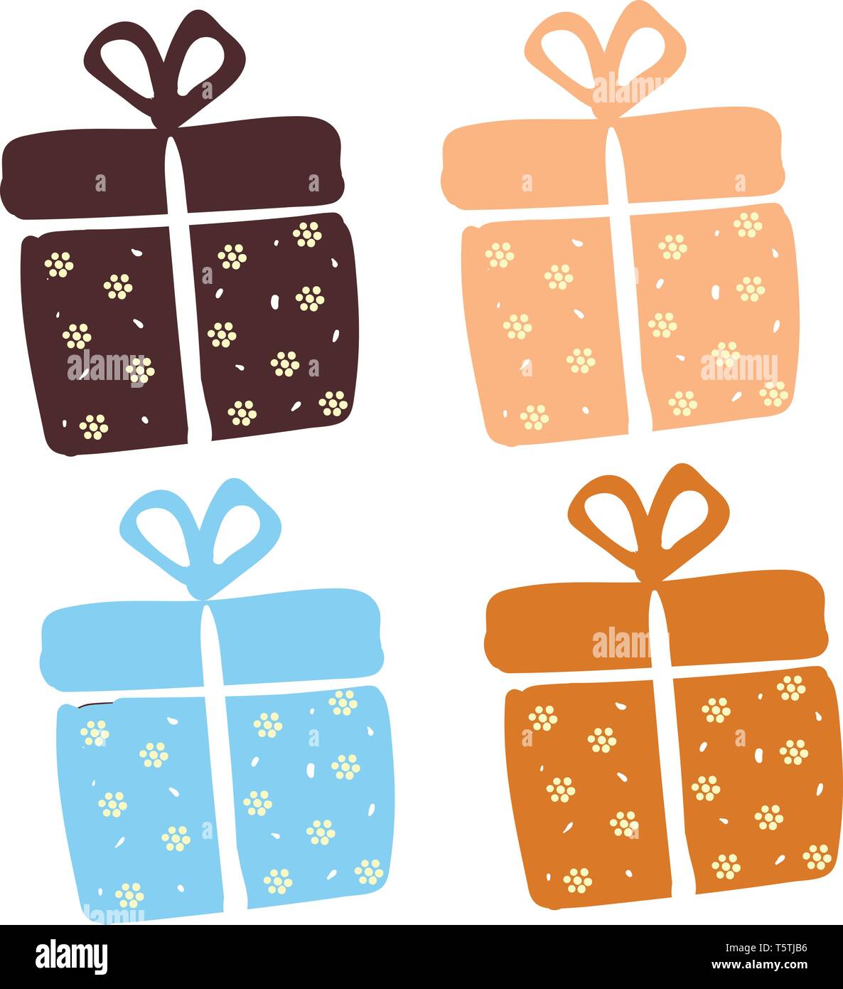 Colorful gift boxes ribbon Stock Vector Images - Alamy