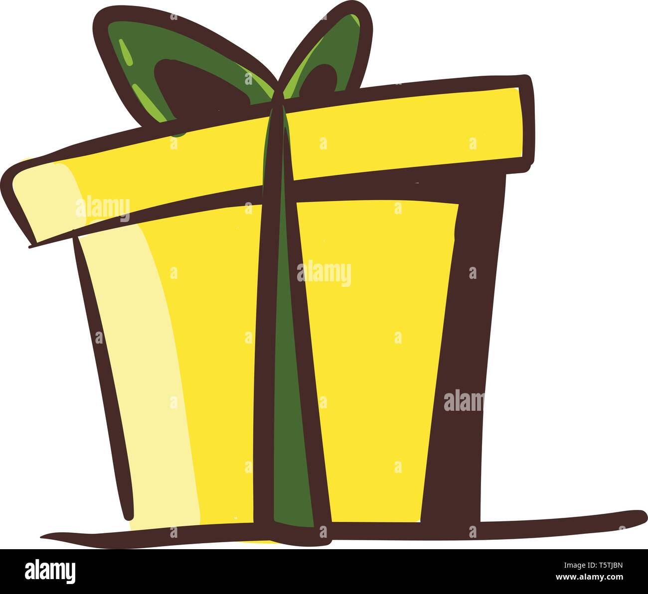 A yellow gift box vector or color illustration Stock Vector Image & Art ...