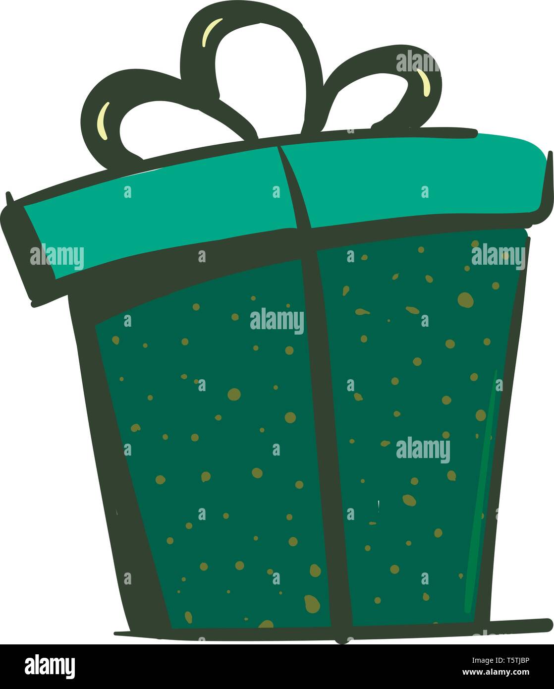 A bright green gift box vector or color illustration Stock Vector Image ...