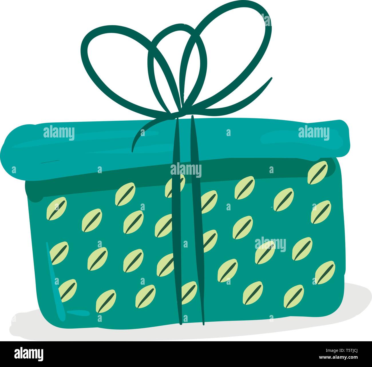 Rectangular gift box with blue wrapping paper vector or color ...