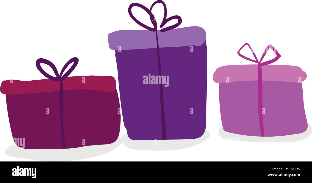 Three birthday boxes Stock Vector Images - Alamy
