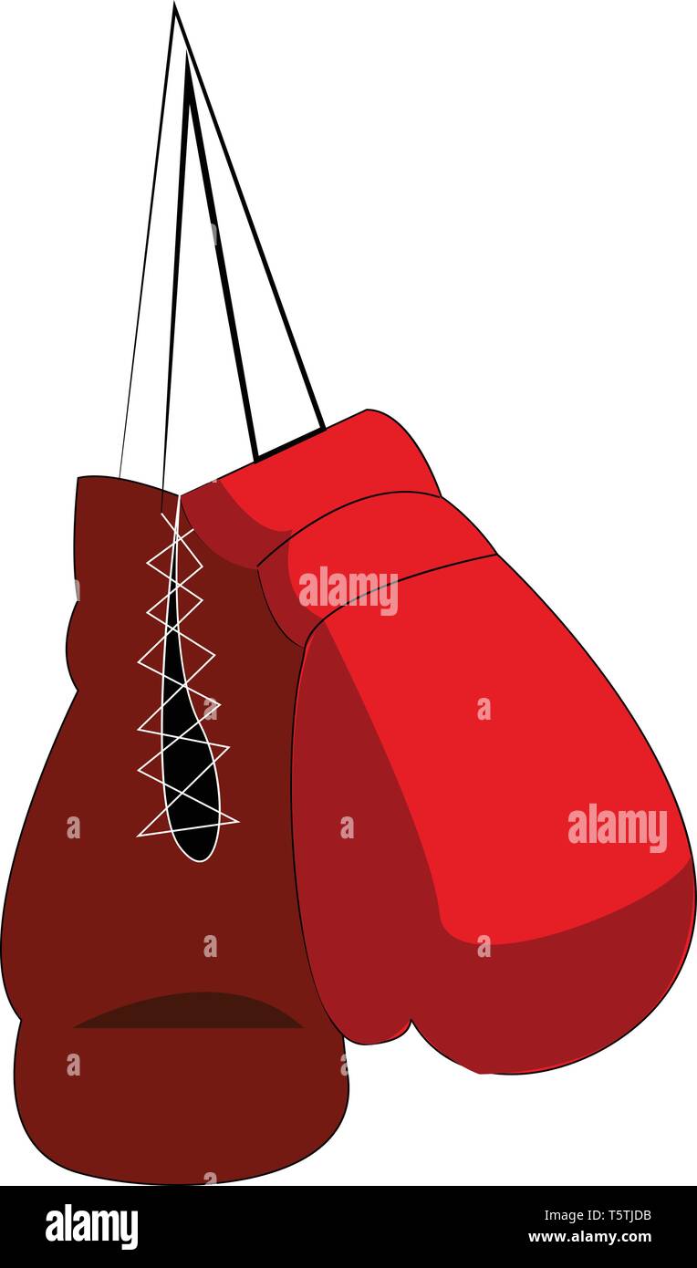 Pair of red boxing gloves vector or color illustration Stock Vector ...
