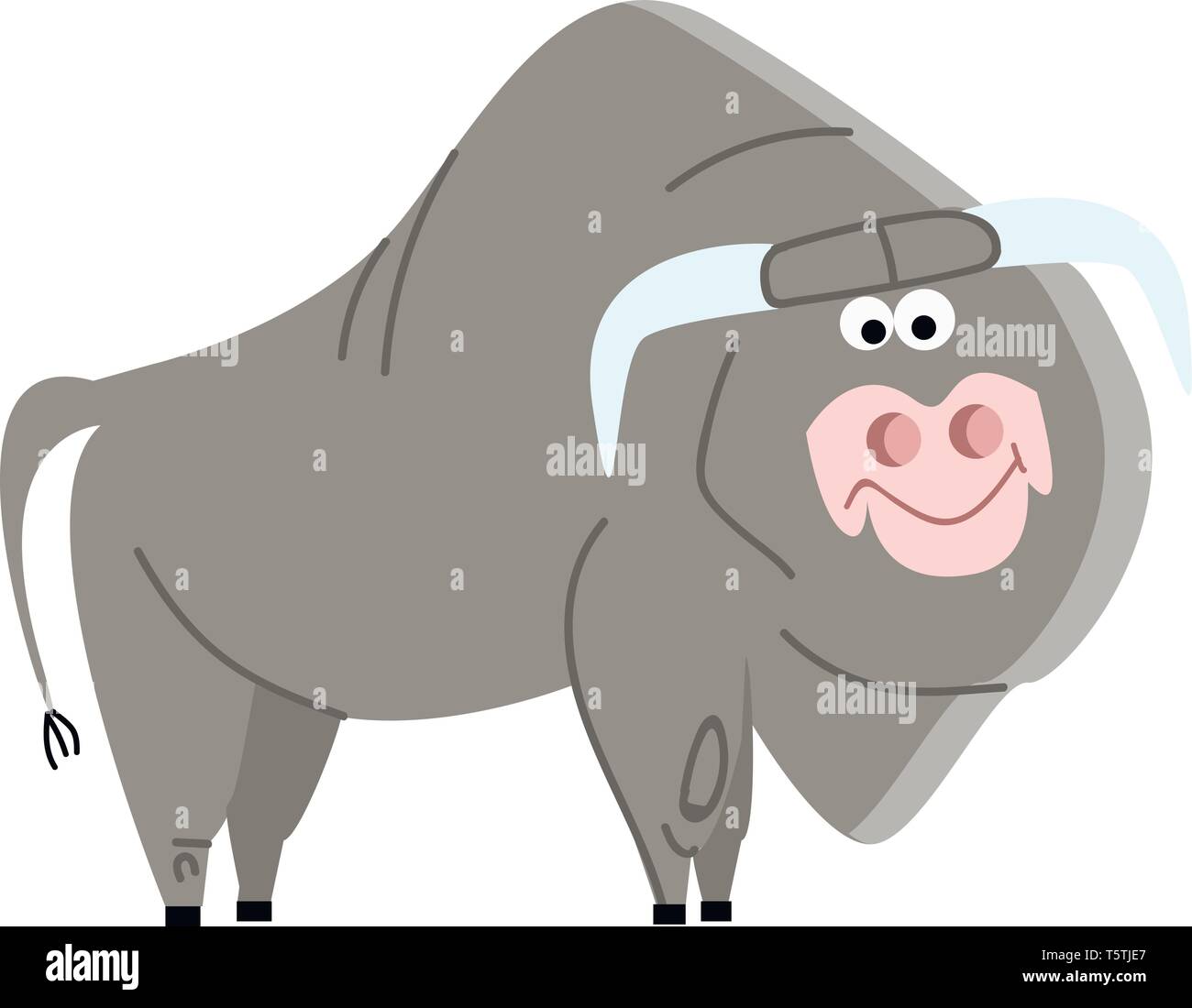 A happy big bull vector or color illustration Stock Vector Image & Art ...