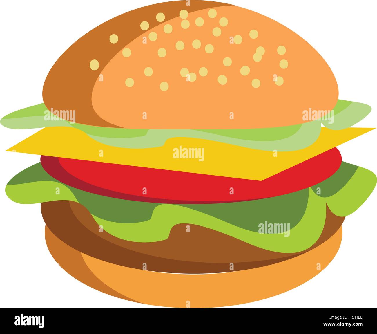 A big burger vector or color illustration Stock Vector Image & Art - Alamy