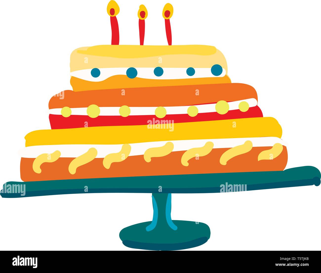 Colorful decorated cake vector or color illustration Stock Vector Image ...
