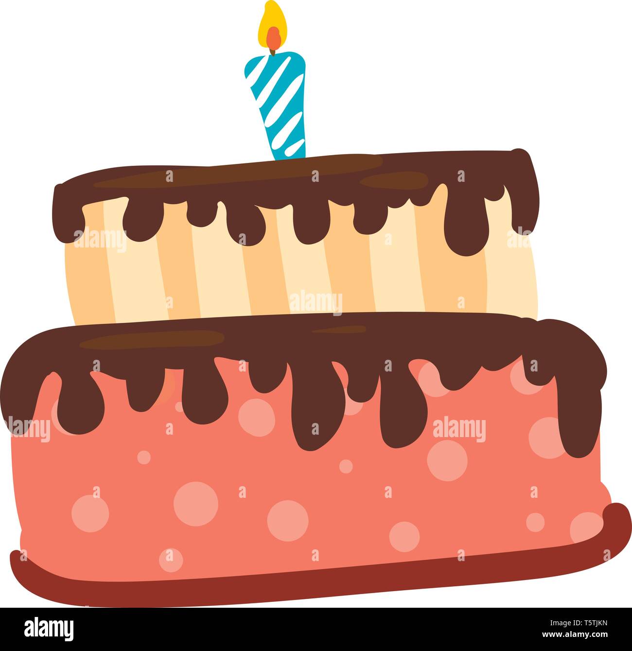 Two tier birthday cake Stock Vector Images - Alamy